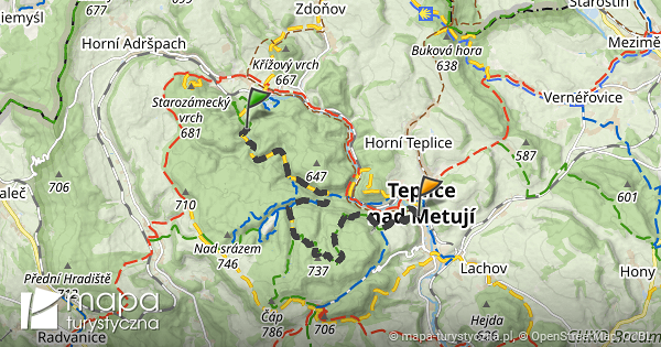 Trasa: U trpaslíka, rozc. – Teplice nad Metují, náměstí Aloise Jiráska ...