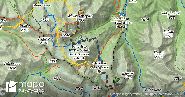 Trasa: Rysy – Krzyżne | mapa-turystyczna.pl