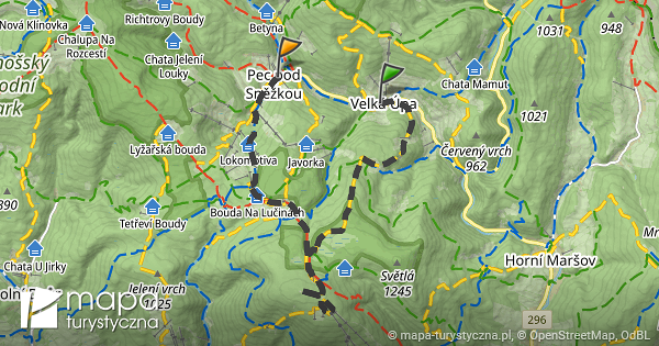 Trasa z: Velká Úpa, bus | mapa-turystyczna.pl