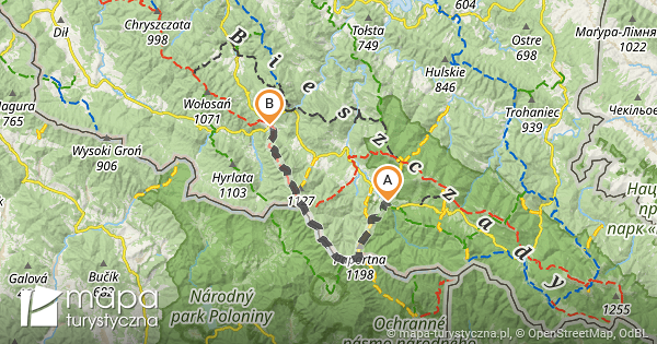 Trasa: Wetlina – Cisna | mapa-turystyczna.pl