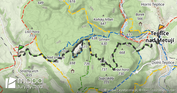 Trasa: Janovice – Teplice nad Metují | mapa-turystyczna.pl