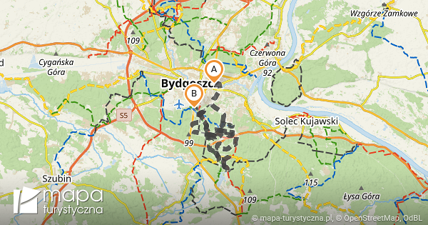 Trasa przez: Piecki | mapa-turystyczna.pl