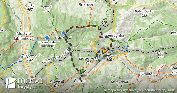Trasa do: Čierne pri Čadci | mapa-turystyczna.pl