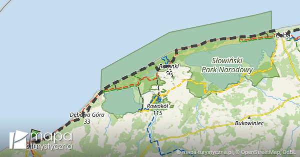 Trasa z: Ustka, dworzec kolejowy | mapa-turystyczna.pl