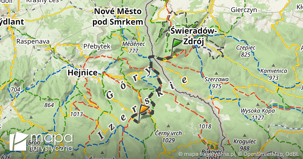 Trasa: Stóg Izerski – Jizera | mapa-turystyczna.pl