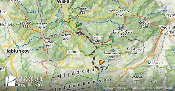 Trasa z: Przełęcz Kubalonka | mapa-turystyczna.pl