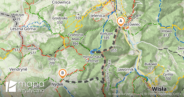 Trasa: Ustroń, Polana – Nýdek | mapa-turystyczna.pl
