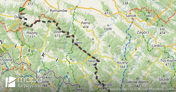 Trasa: Dukla – Cisna | mapa-turystyczna.pl