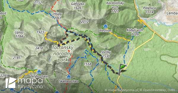 Trasa z: Biela voda, zast. SAD | mapa-turystyczna.pl