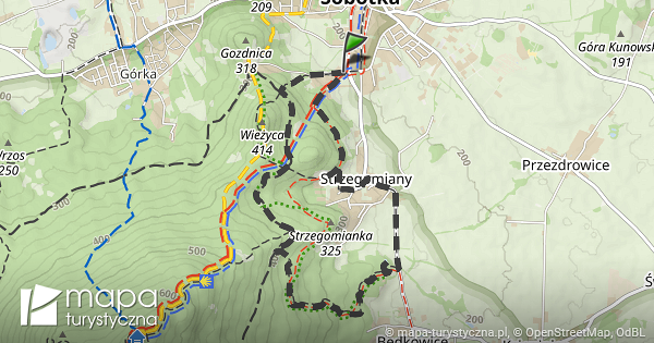 Trasa: Sobótka, parking – Sobótka, parking | mapa-turystyczna.pl