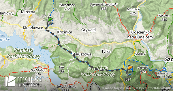 Trasa: Przełęcz Snozka – Trzy Korony | mapa-turystyczna.pl