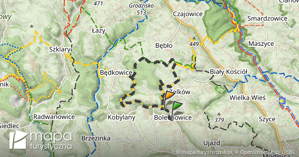 Trasa: Bolechowice – Bolechowice, rozejście szlaków | mapa-turystyczna.pl