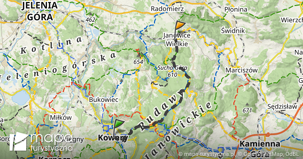 Trasa z: Kowary | mapa-turystyczna.pl