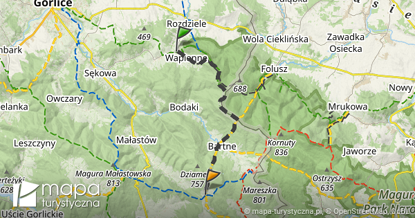 Trasa: Wapienne – Banica | mapa-turystyczna.pl