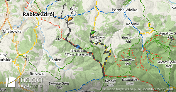 Trasa: Jasionów – Rabka Słone, tama | mapa-turystyczna.pl