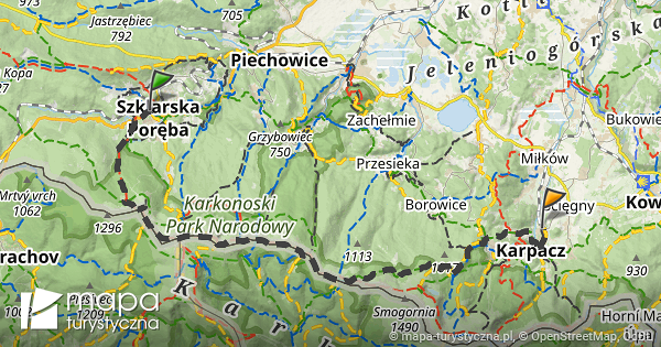 Trasa: Szklarska Poręba – Karpacz | mapa-turystyczna.pl