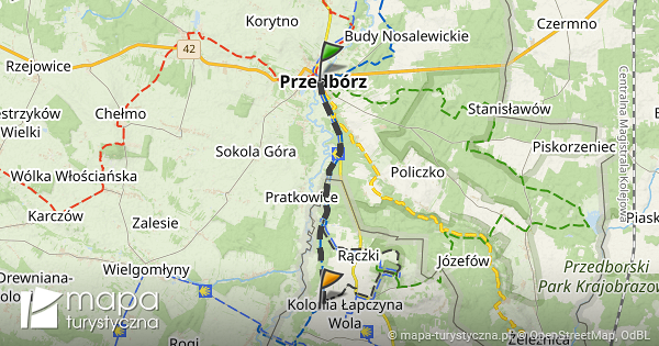 Trasa: Przedbórz – Mrowina | mapa-turystyczna.pl