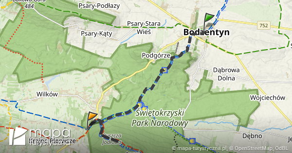 Trasa: Bodzentyn – Święta Katarzyna | mapa-turystyczna.pl