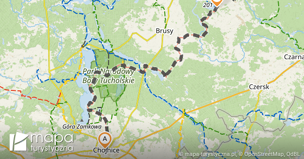 Trasa: Chojnice, Braka Człuchowska – Wiele | mapa-turystyczna.pl