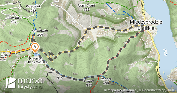 Trasa: Magurka Wilkowicka – Schronisko PTTK Na Magurce | mapa ...