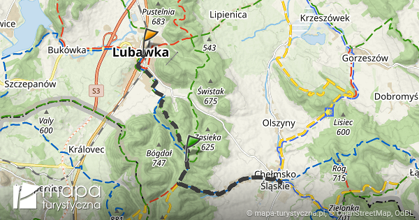 Trasa: Rozdroże Trzech Buków – Lubawka | mapa-turystyczna.pl