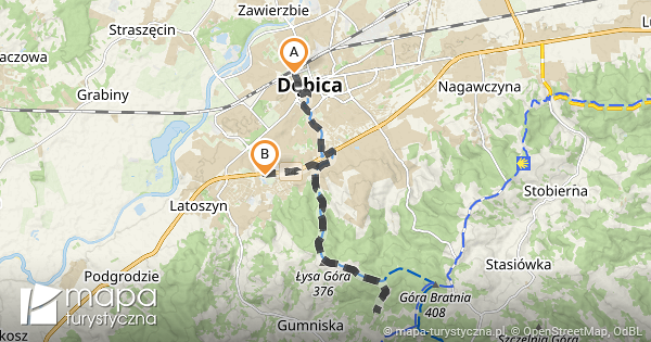 Trasa z: Dębica | mapa-turystyczna.pl