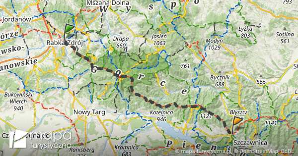 Trasa: Rabka-Zdrój – Krościenko | mapa-turystyczna.pl