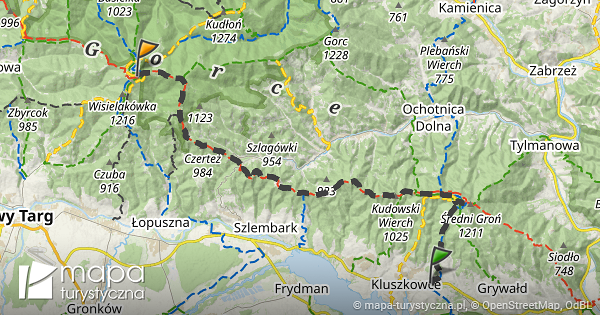 Trasa do: Schronisko PTTK Turbacz | mapa-turystyczna.pl
