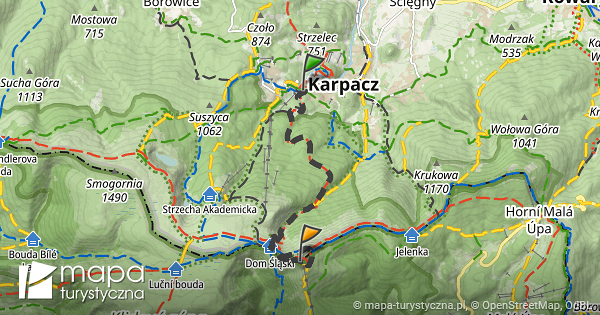 Trasa z: Karpacz, ul. Gimnazjalna | mapa-turystyczna.pl