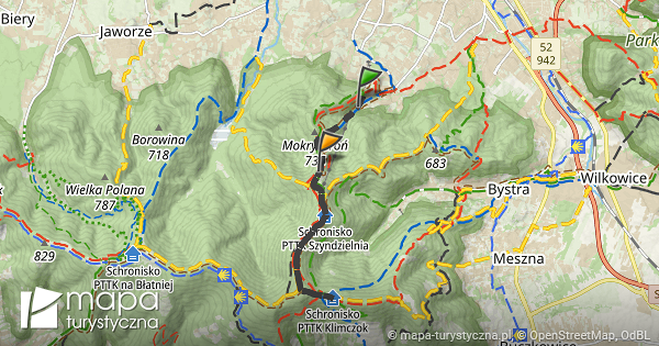 Trasa: Bielsko-Biała, na Dębowcu – Pod Szyndzielnią | mapa-turystyczna.pl
