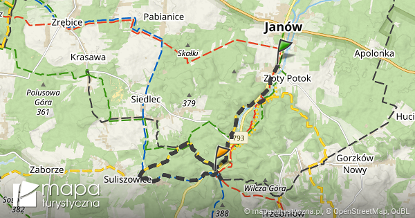 Trasa z: Złoty Potok | mapa-turystyczna.pl