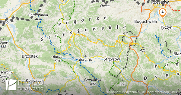 Trasa do: Grybów, stacja kolejowa | mapa-turystyczna.pl