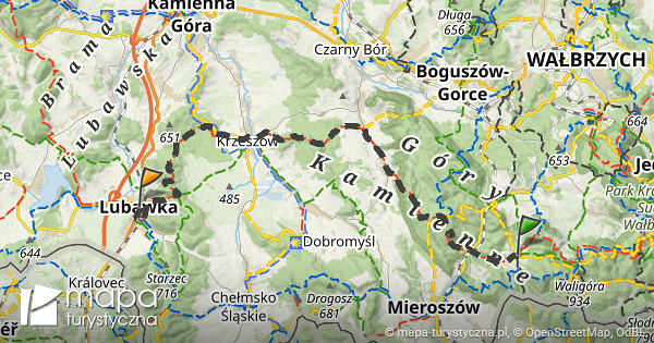 Trasa: Sokołowsko – Lubawka | mapa-turystyczna.pl