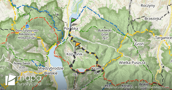Trasa: Porąbka – Kozubnik | mapa-turystyczna.pl