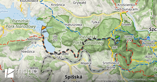Trasa z: Trzy Korony | mapa-turystyczna.pl