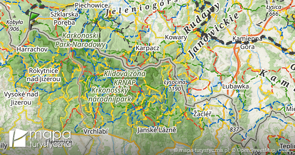Trasa z: Harrachov CZ / PL | mapa-turystyczna.pl