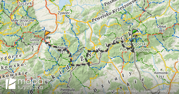 Trasa: Zawoja, Markowa – Węgierska Górka | mapa-turystyczna.pl