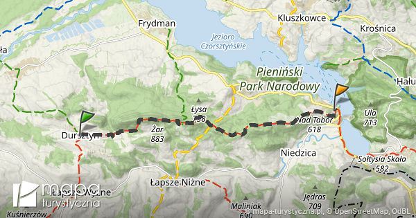 Trasa przez: Dursztyn | mapa-turystyczna.pl