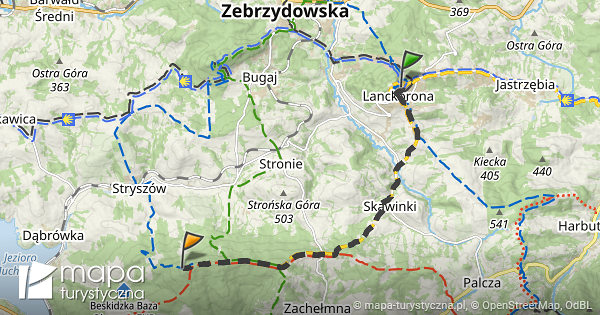 Trasa z: Lanckorona, ul. Zamkowa | mapa-turystyczna.pl