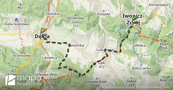 Trasa do: Dukla | mapa-turystyczna.pl