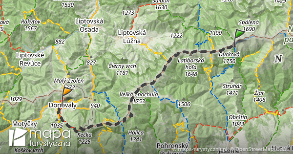 Trasa: Útulňa Ďurková – Donovaly | mapa-turystyczna.pl