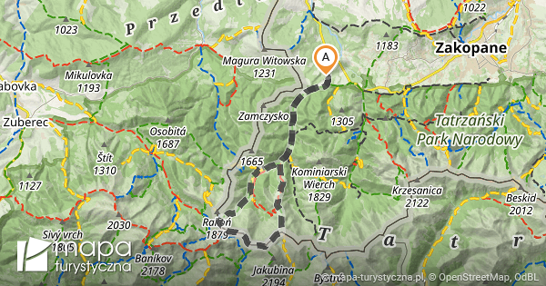 Trasa przez: Schronisko PTTK na Polanie Chochołowskiej | mapa ...