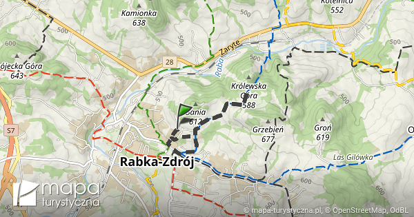 Trasa przez: Rabka-Zdrój, uzdrowisko | mapa-turystyczna.pl
