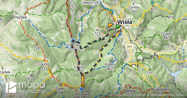 Trasa: Wisła, ul. Skolnity – Wisła, ul. Skolnity | mapa-turystyczna.pl