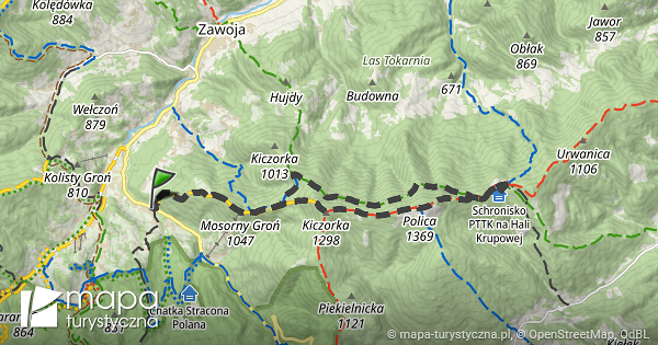 Trasa: Zawoja, Lajkonik – Zawoja, Lajkonik | mapa-turystyczna.pl