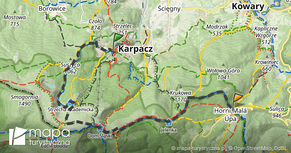 Trasa z: Karpacz, Biały Jar | mapa-turystyczna.pl