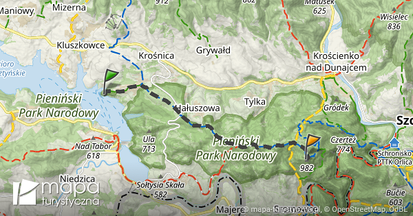 Trasa do: Trzy Korony | mapa-turystyczna.pl