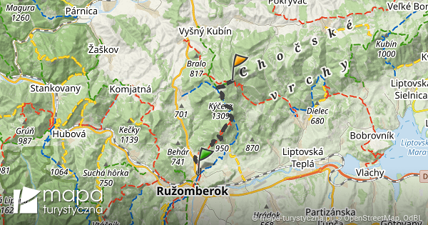 Trasa do: Veľký Choč | mapa-turystyczna.pl