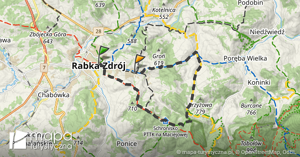 Trasa: Rabka-Zdrój – Rabka Zdrój, Słone | mapa-turystyczna.pl