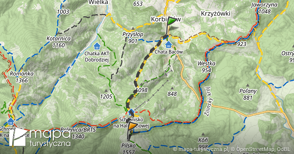 Trasa: Korbielów – Pilsko | mapa-turystyczna.pl